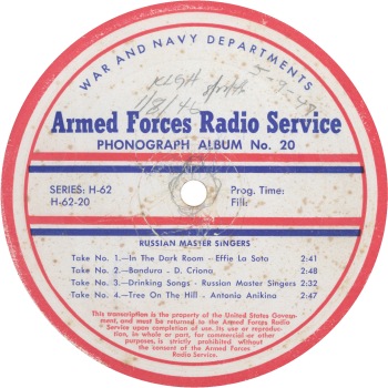Radio transcription discs